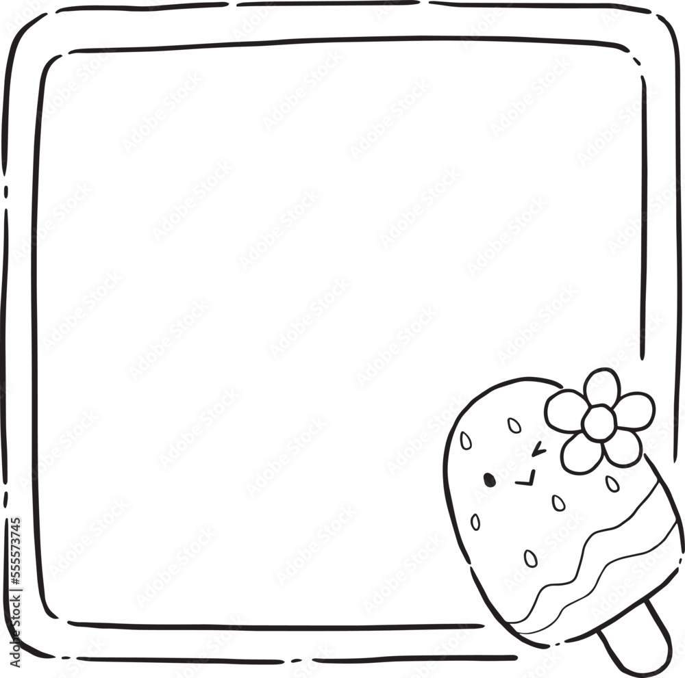 frame cartoon doodle kawaii anime coloring page cute illustration ...