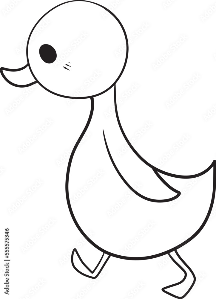 duck cartoon doodle kawaii anime coloring page cute illustration ...