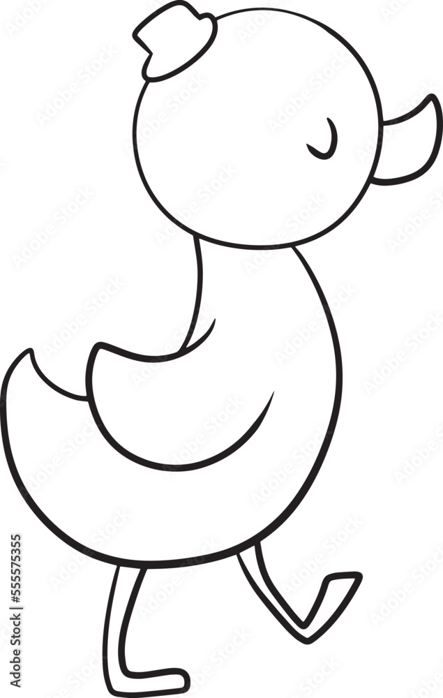 duck cartoon doodle kawaii anime coloring page cute illustration ...