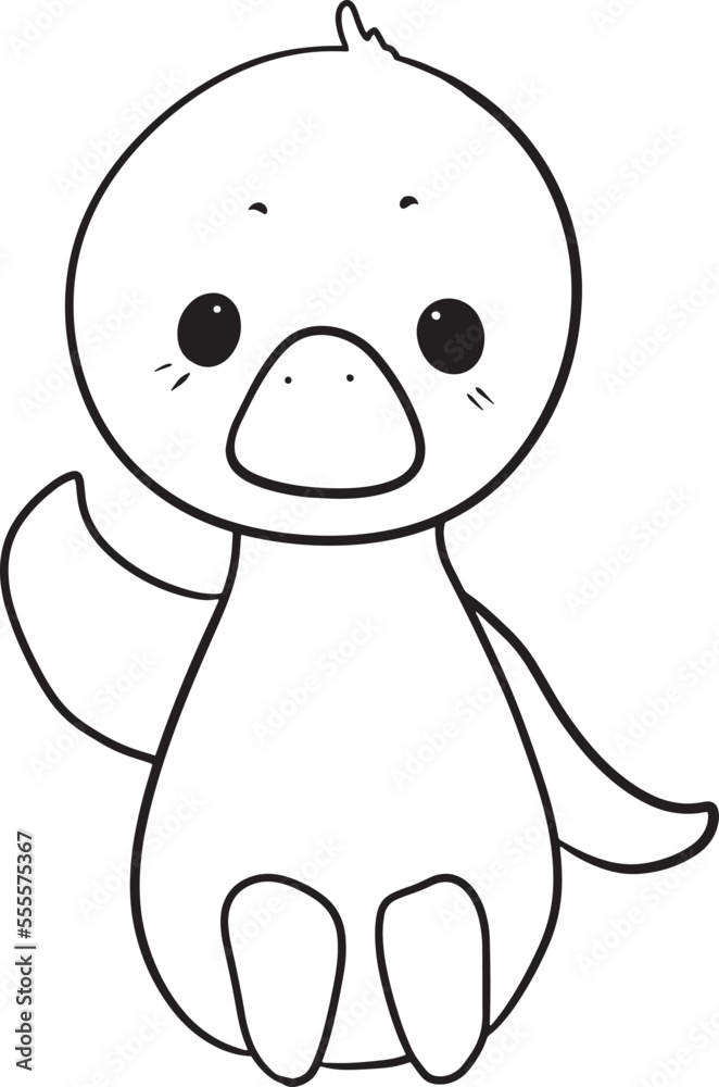 duck cartoon doodle kawaii anime coloring page cute illustration ...