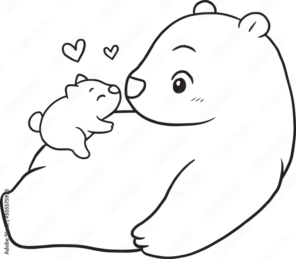 bear cartoon doodle kawaii anime coloring page cute illustration ...
