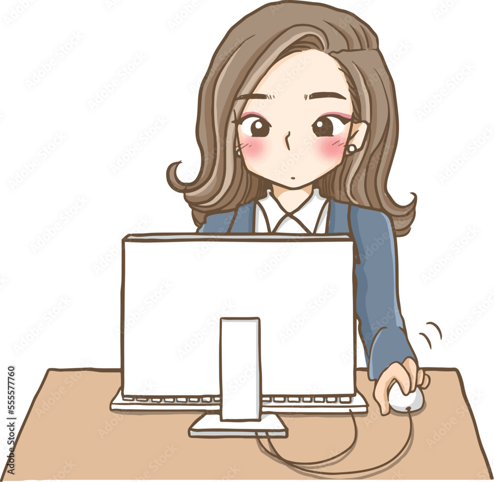 working girl cartoon doodle kawaii anime coloring page cute ...