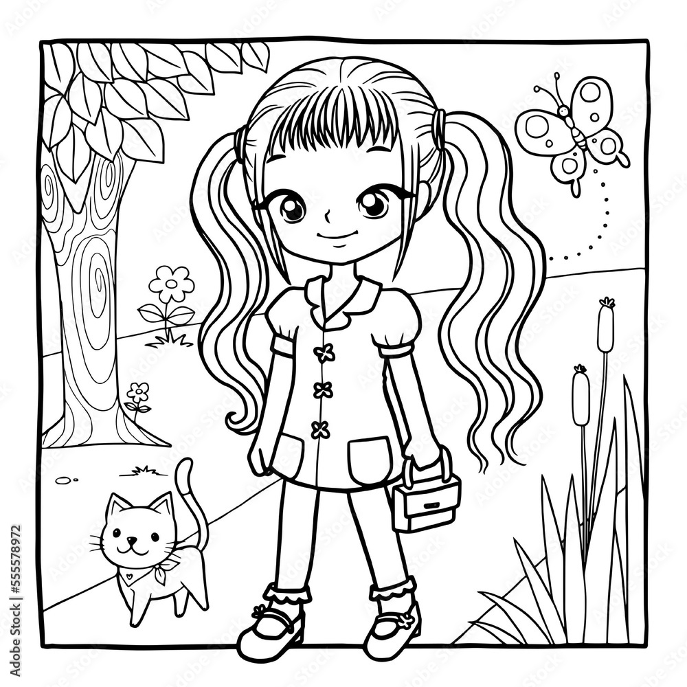 cartoon doodle kawaii anime coloring page cute illustration clipart ...