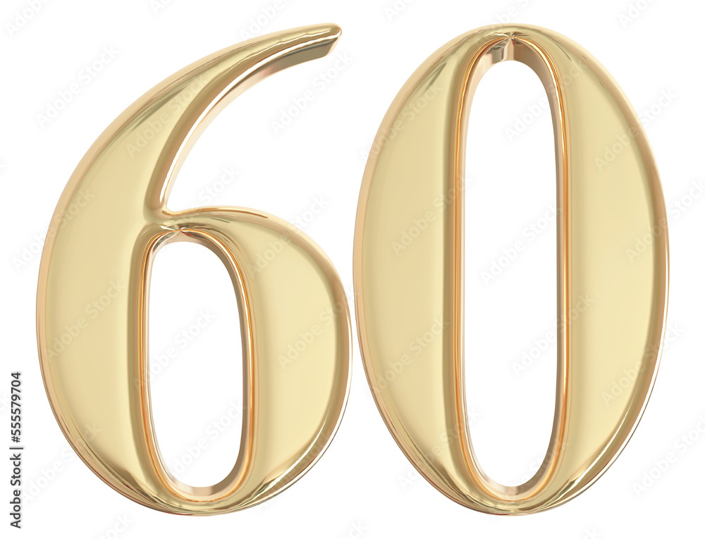 3d gold number 60 with generative AI Stock Illustration | Adobe Stock