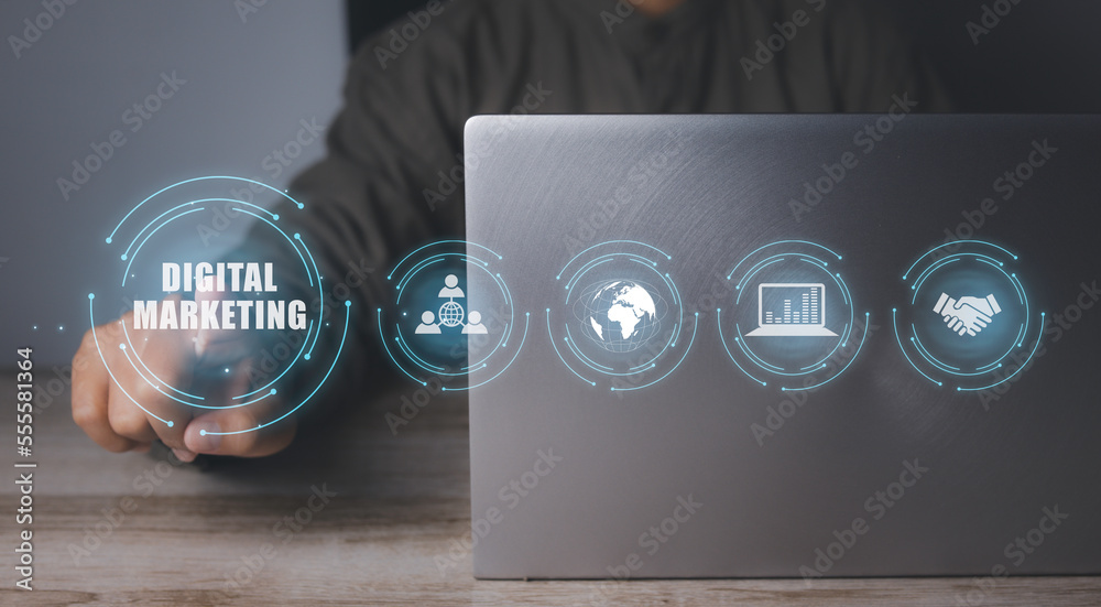 Action Plan business strategy Digital Marketing by computer laptop ...