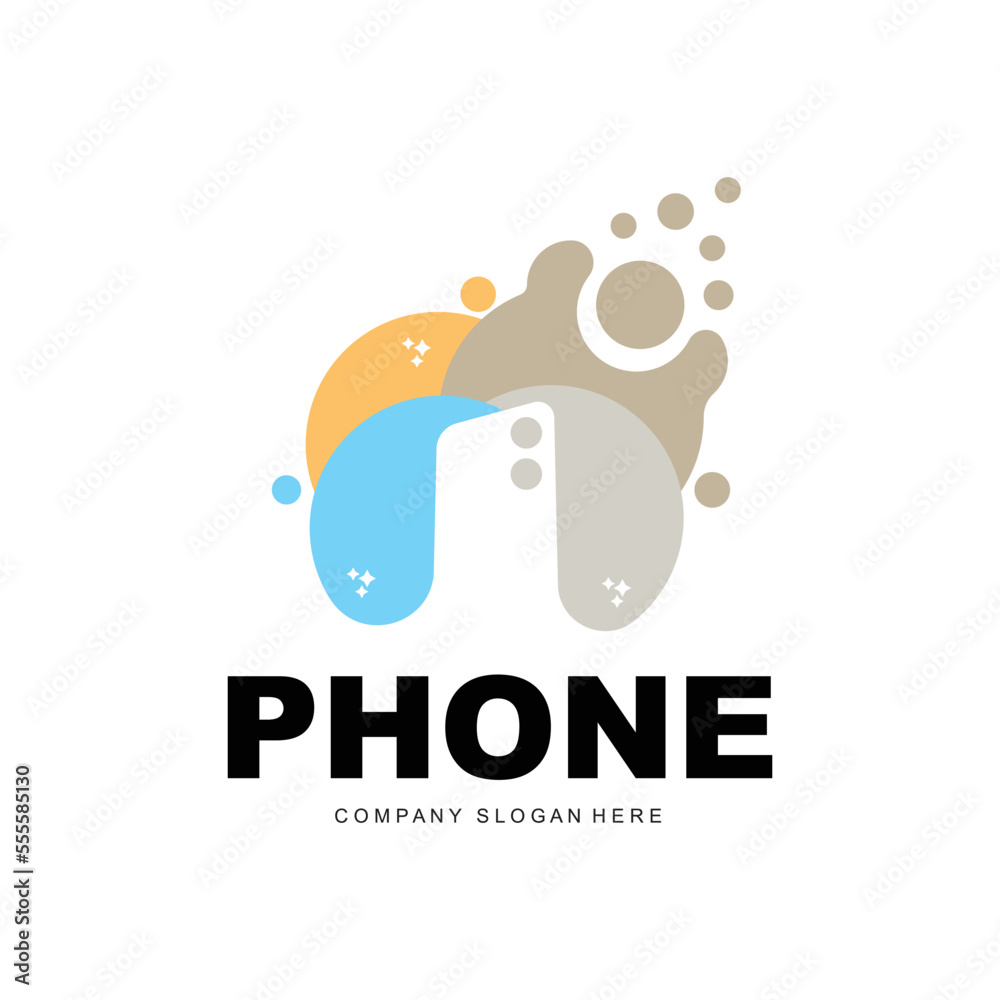 Smartphone Logo, Communication Electronics Vector, Modern Phone Design ...