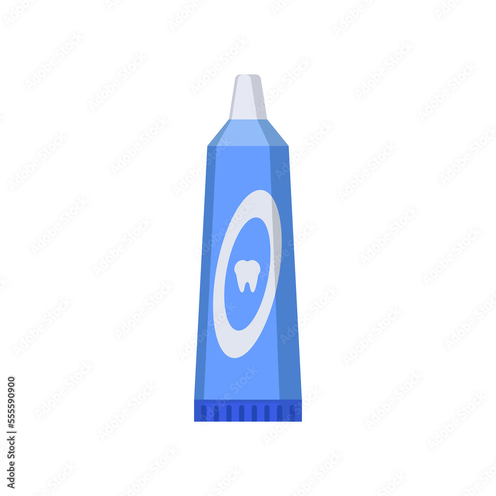 Blue toothpaste tube vector illustration. Cartoon drawing of dentist ...