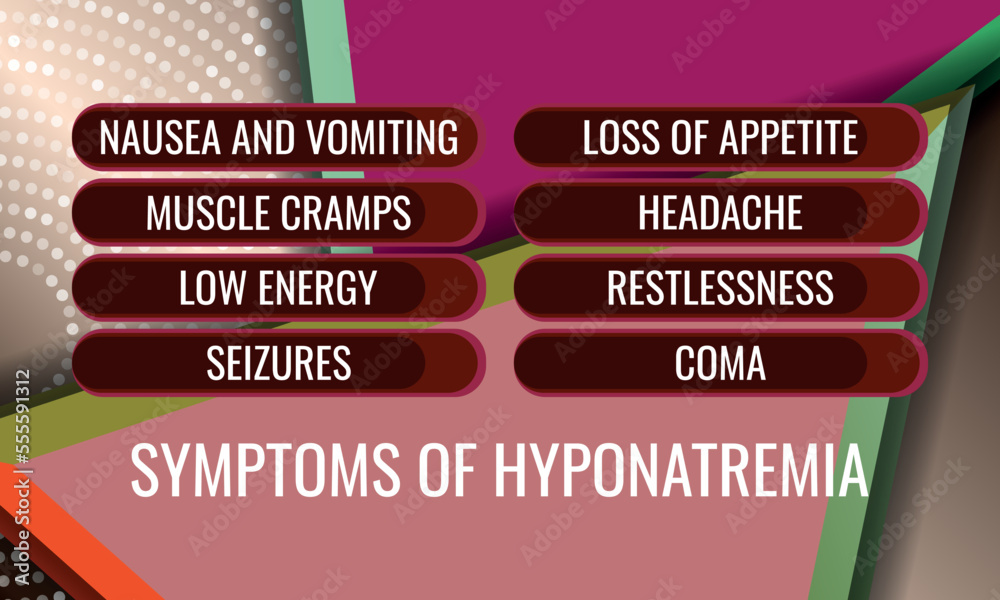 symptoms of Hyponatremia. Vector illustration for medical journal or ...