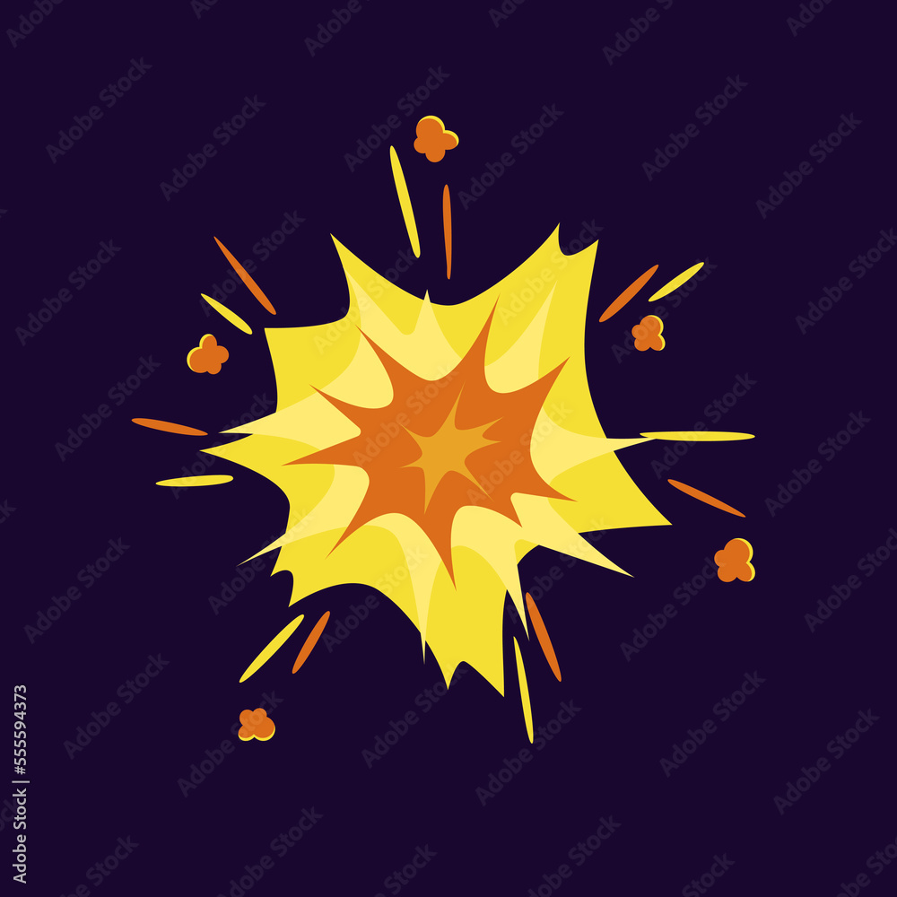 Explosion cloud vector illustration. Cartoon drawing of smoke, boom or ...