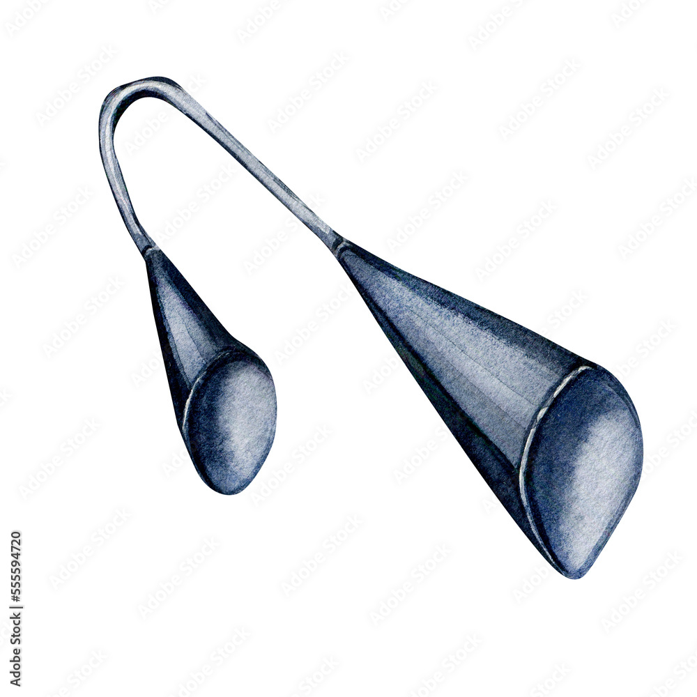 Agogo percussion musical instrument watercolor illustration isolated ...