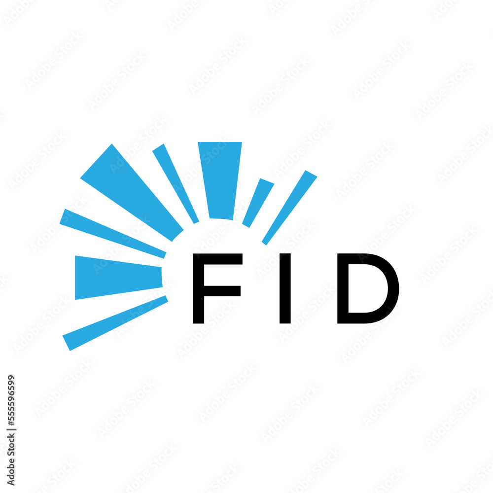 FID letter logo. FID blue image on white background and black letter ...