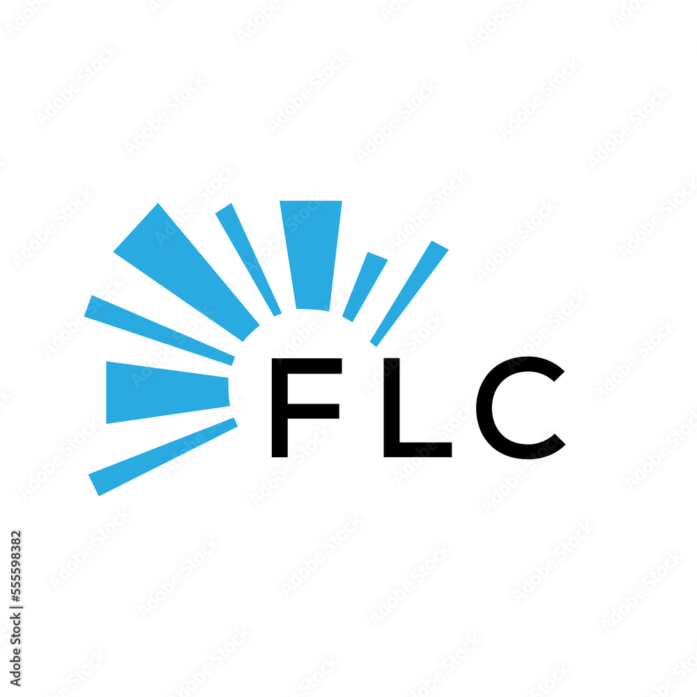 FLC letter logo. FLC blue image on white background and black letter ...