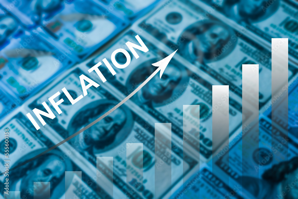 Inflation, tax, cash flow and another financial concept. focused on ...