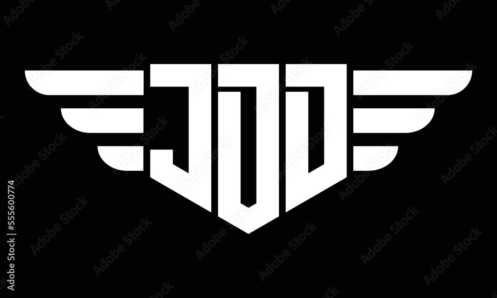 JDD three letter logo, creative wings shape logo design vector template ...