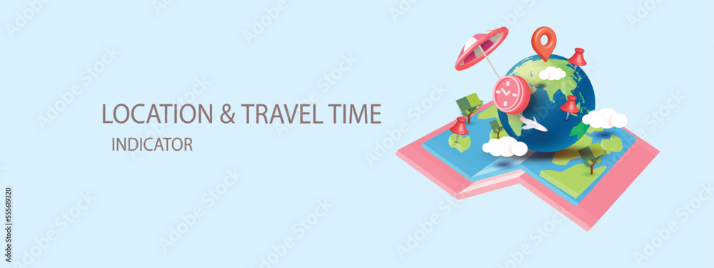 podium with phone internet online 3D World Map icon with pins navigator ...