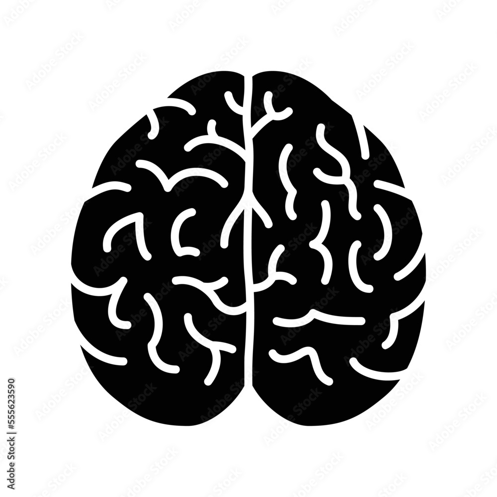 Human brain icon to represent the organ of the body for thinking or ...
