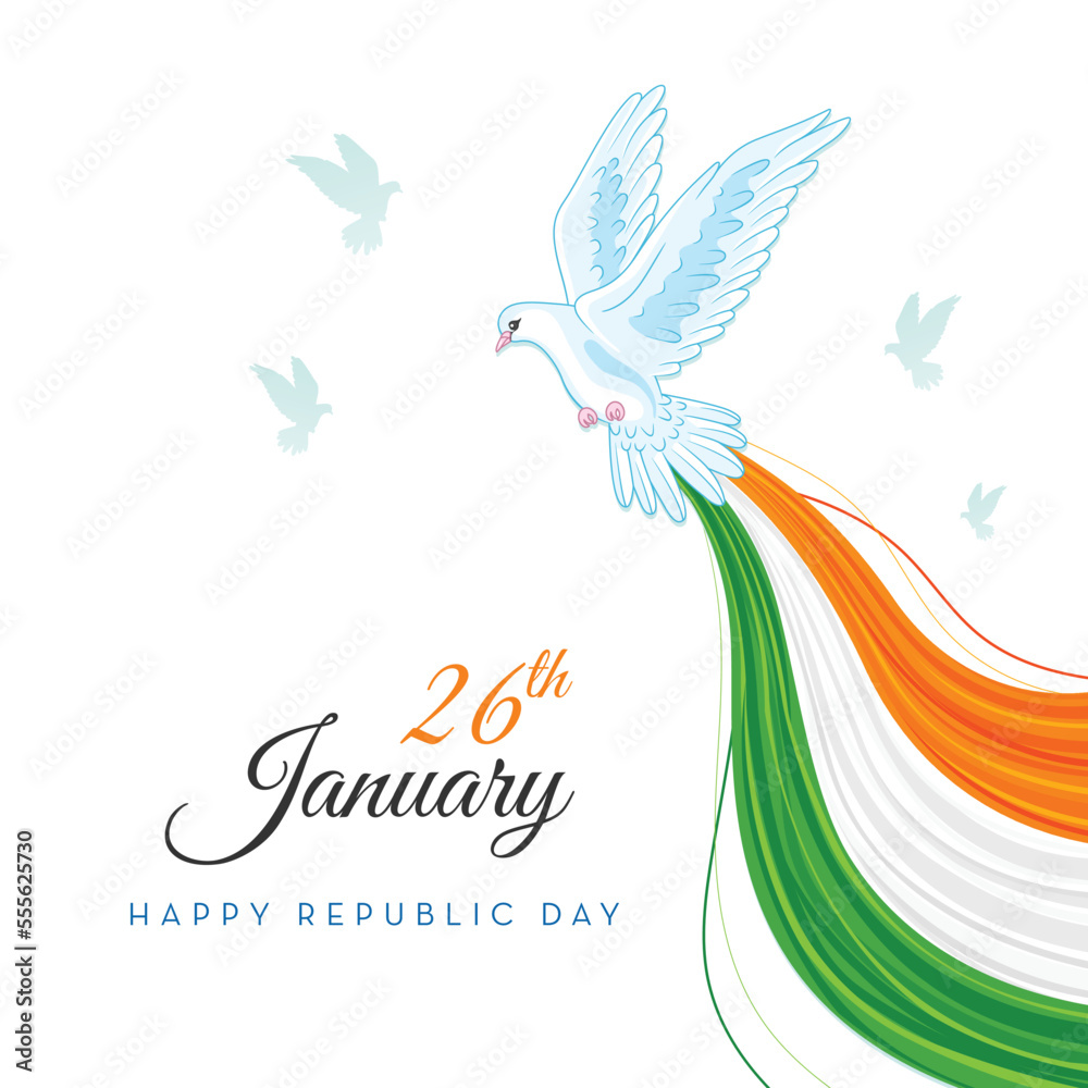 Bird flying with Indian flag concept Republic Day trio colors Freedom ...