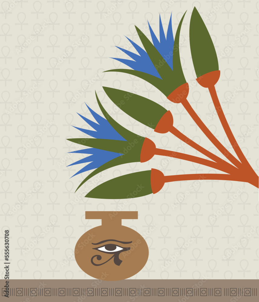 Fototapeta Ancient Egypt Lotus Flowers The Pharaonic symbol ...