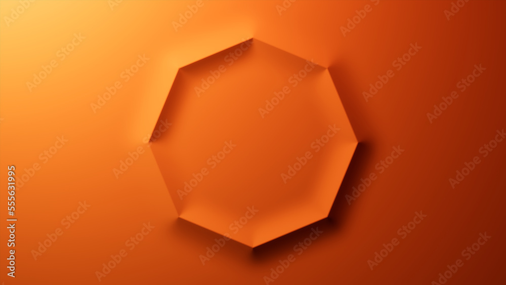 Orange Gradient Background with Embossed Octagon. Minimalist Surface ...