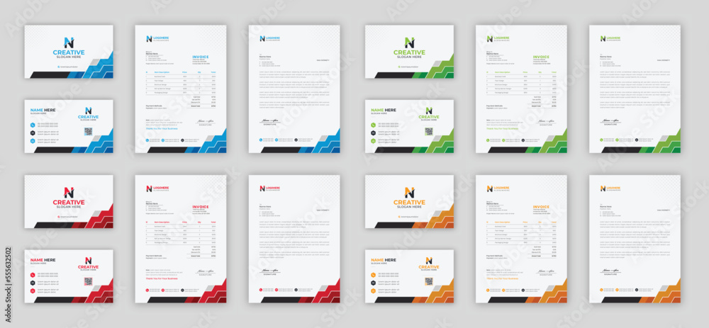 Corporate branding identity design includes Business Card, Invoices ...