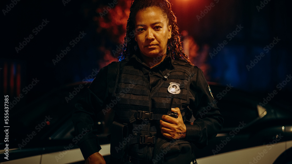 Professional Blaсk Female Police Officer Looking at the Camera ...