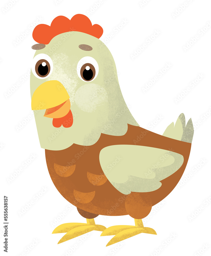 cartoon happy smiling chicken isolated illustration Stock Illustration ...
