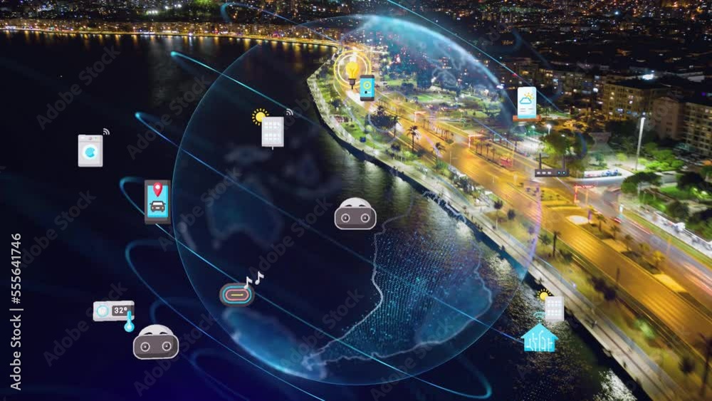 Smart city IOT internet of thing ICT digital technology futuristic ...