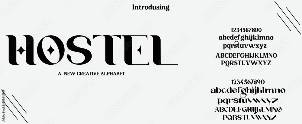Classic typography font. Uppercase, lowercase, ligatures, ampersand ...