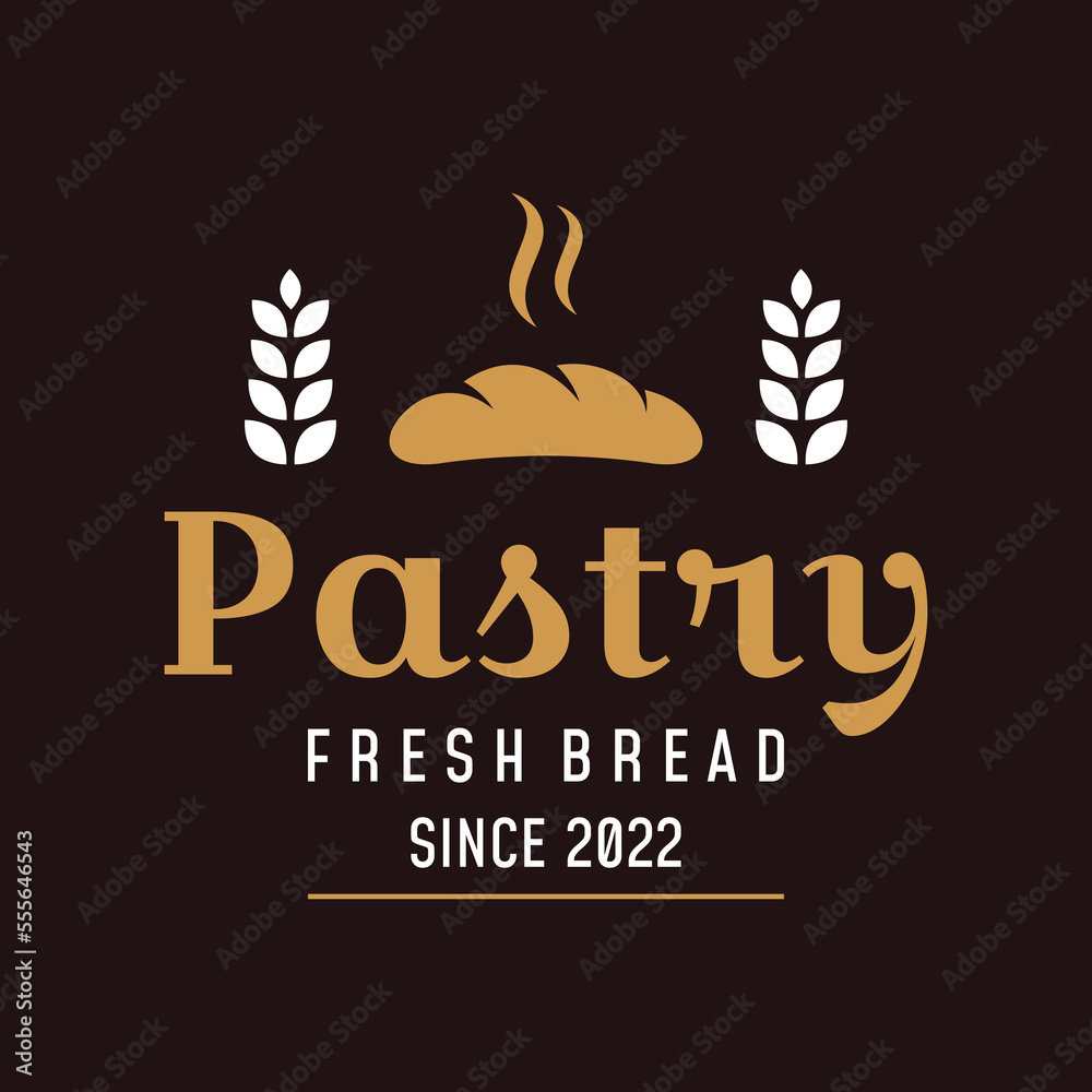 Retro wheat bread logo design template. Badge for bakery, home made ...