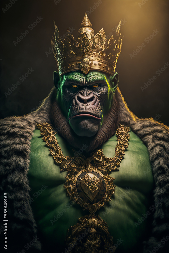 Old Royal Ape King with all wisdom Portrait Stock Illustration | Adobe ...
