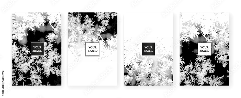 Abstract winter cover design set. Creative fashionable background with ...