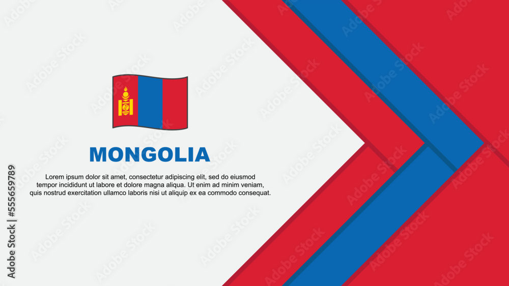 Mongolia Flag Abstract Background Design Template. Mongolia ...