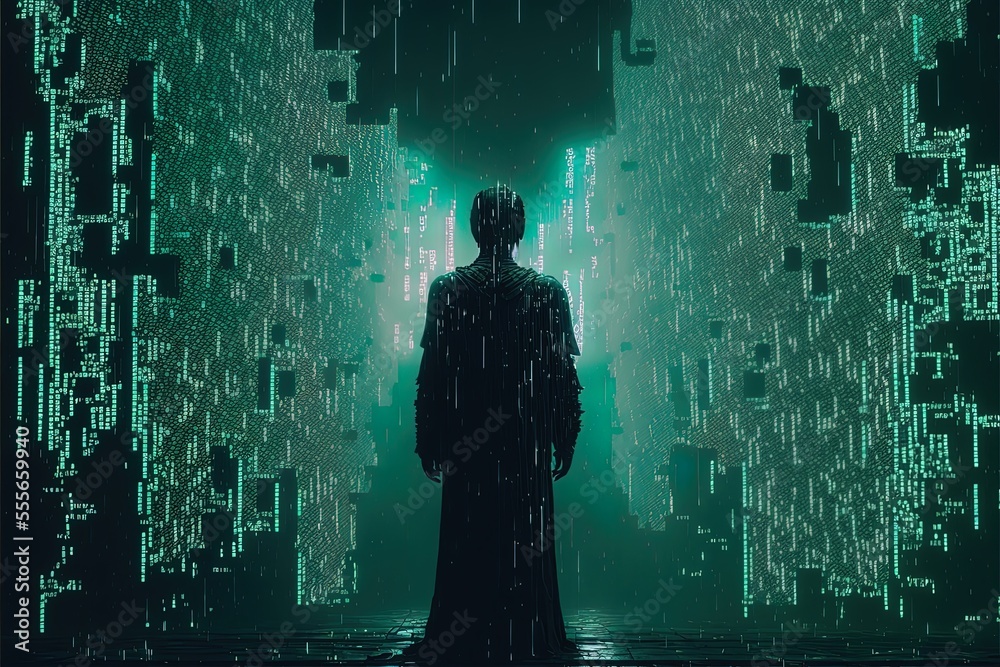 "Mysterious AI Generated Abstract Enigma Matrix Cyberpunk Sci-Fi ...