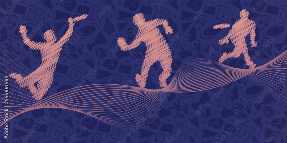 Ultimate Frisbee abstract lines with wave design. Creative sport ...