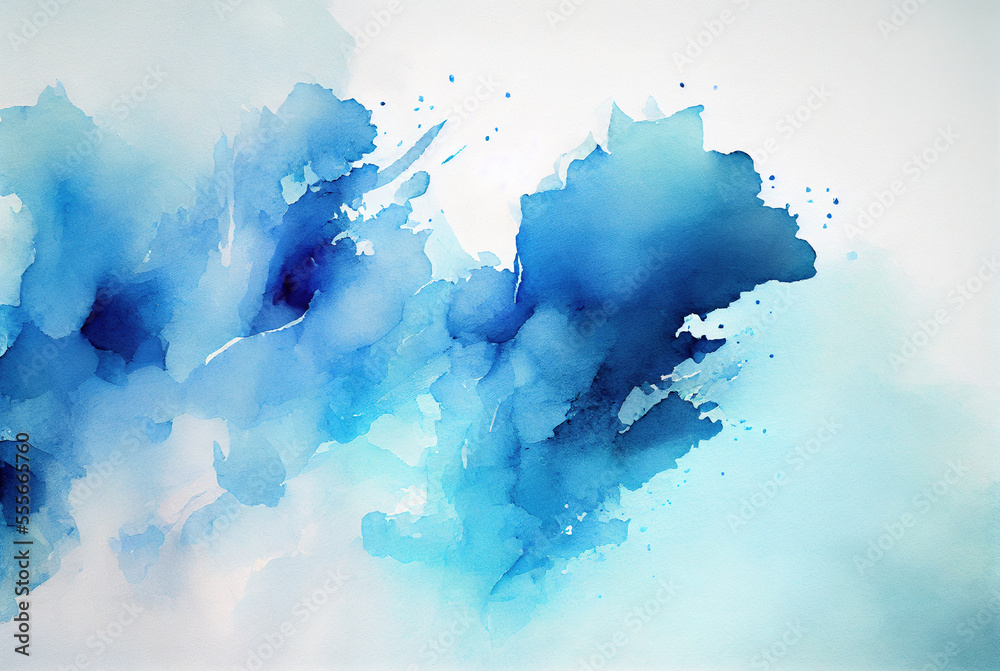Abstract light blue watercolor background, paint texture, created with ...