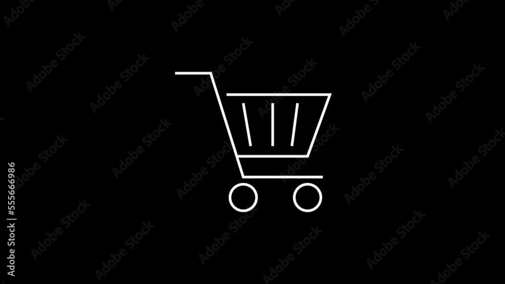 Cool linear minimalistic shopping cart icon animation. Linear animation ...