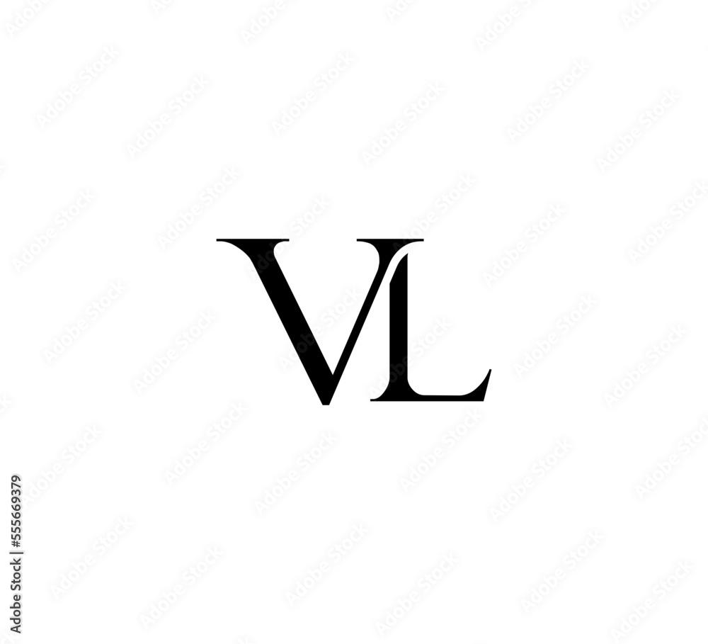 Simple Black Professional Initial Logo VL Stock Vector | Adobe Stock