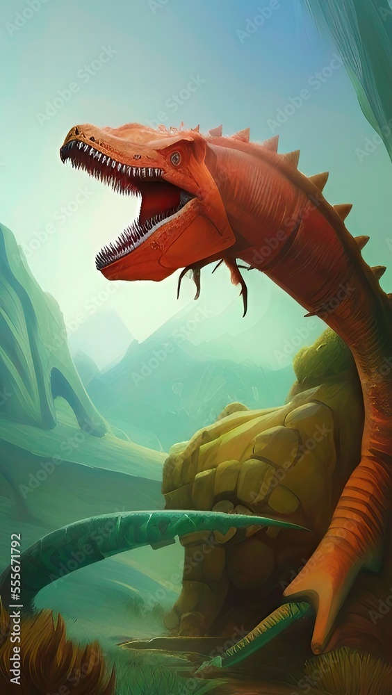 tyrannosaurus rex dinosaur created with Generative AI technology Stock ...