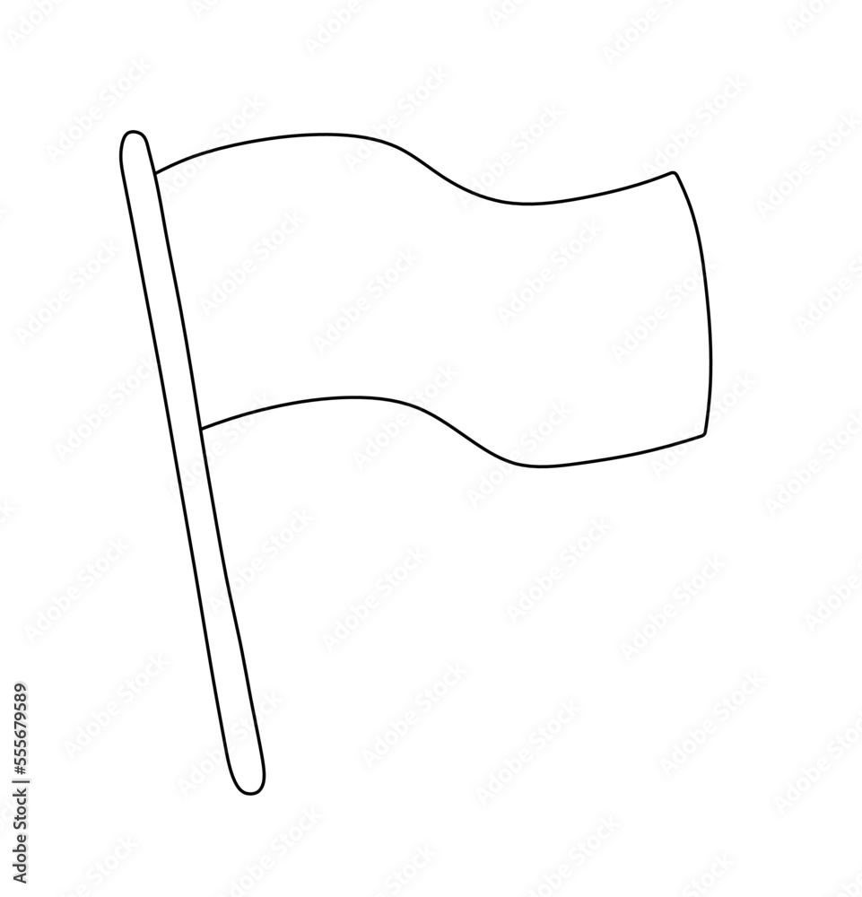 Vector isolated one simple minimal white flag ensign colorless black ...