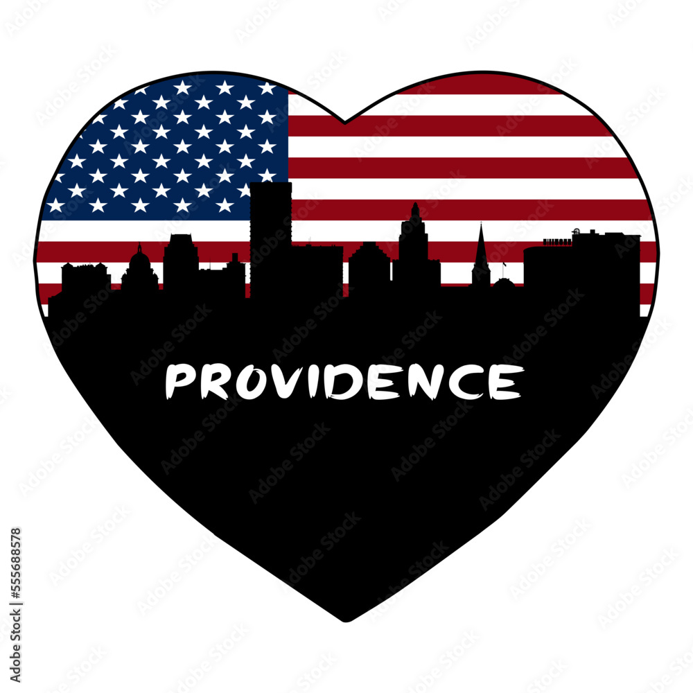 Providence Rhode Island USA Flag Skyline Silhouette Retro Vintage ...