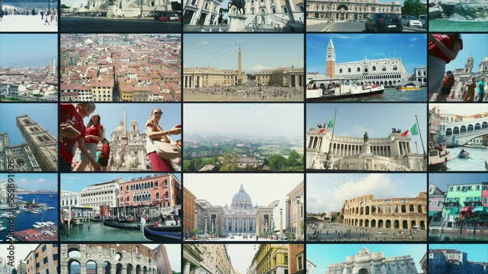The best places in italy video wall. Italy multiscreen. italy split ...