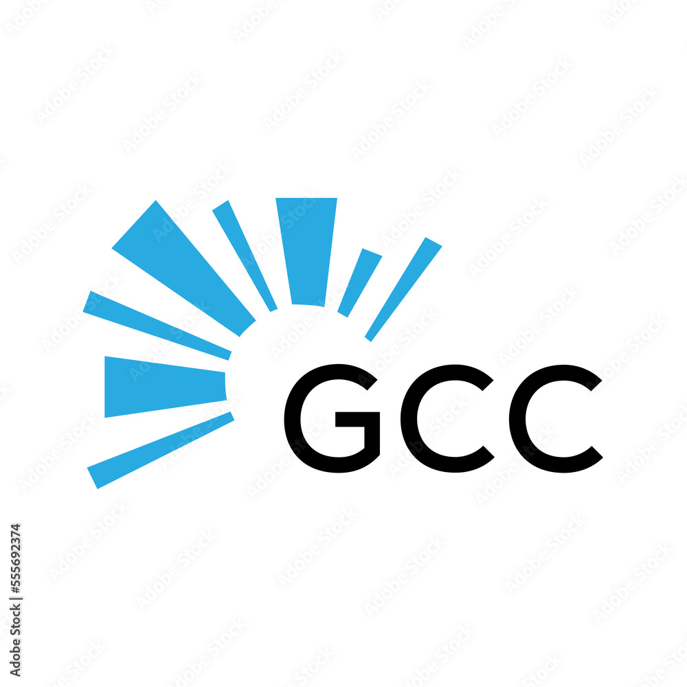 Vecteur Stock GCC letter logo. GCC blue image on white background and ...
