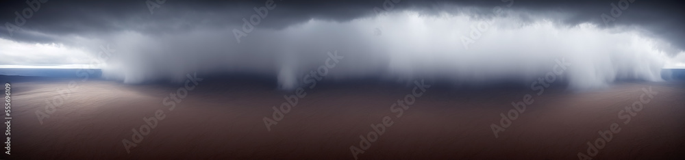 An arid landscape is transformed by a rain storm and flash flood. dry ...