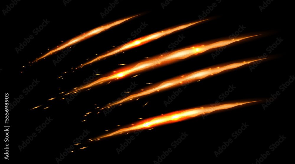 Realistic Glowing Scratches Stock Vector | Adobe Stock