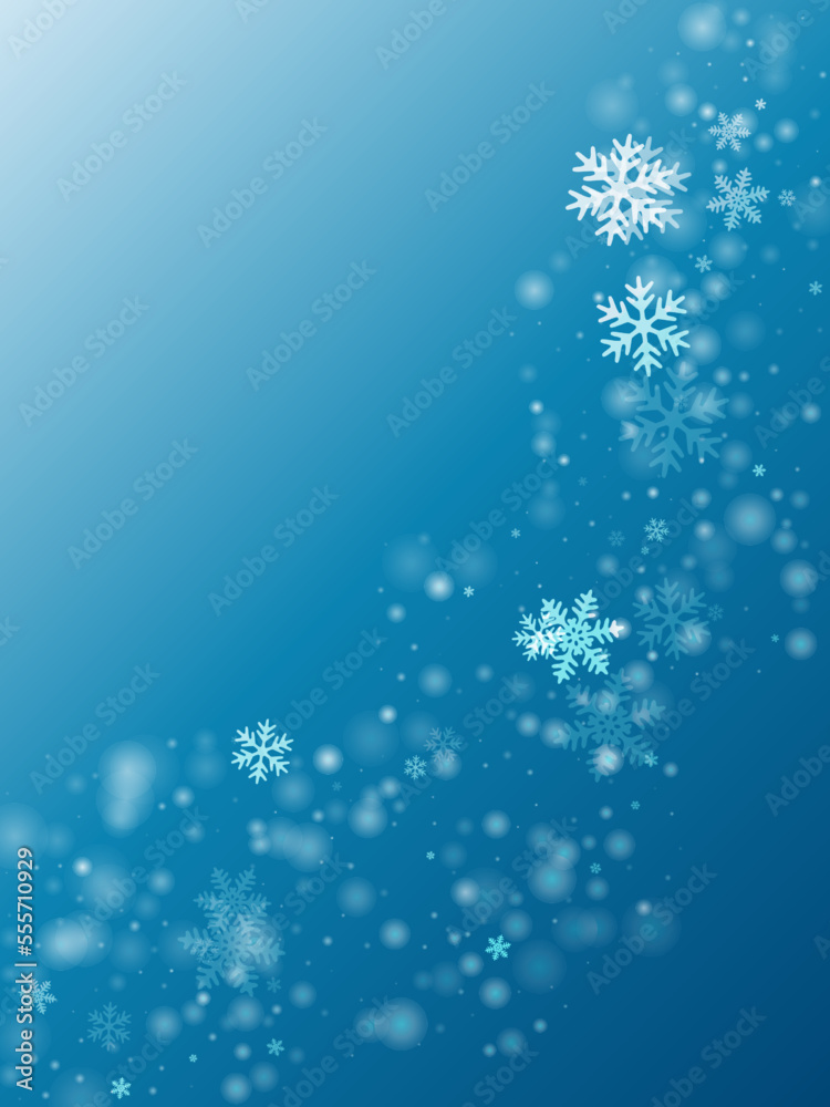 Tiny falling snow flakes pattern. Wintertime fleck crystallic shapes ...