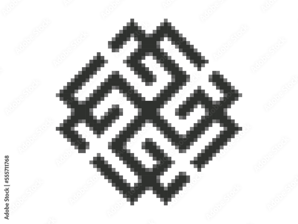 Svarozhich is a symbol of the Slavic god in pixel art style. Pixelated ...