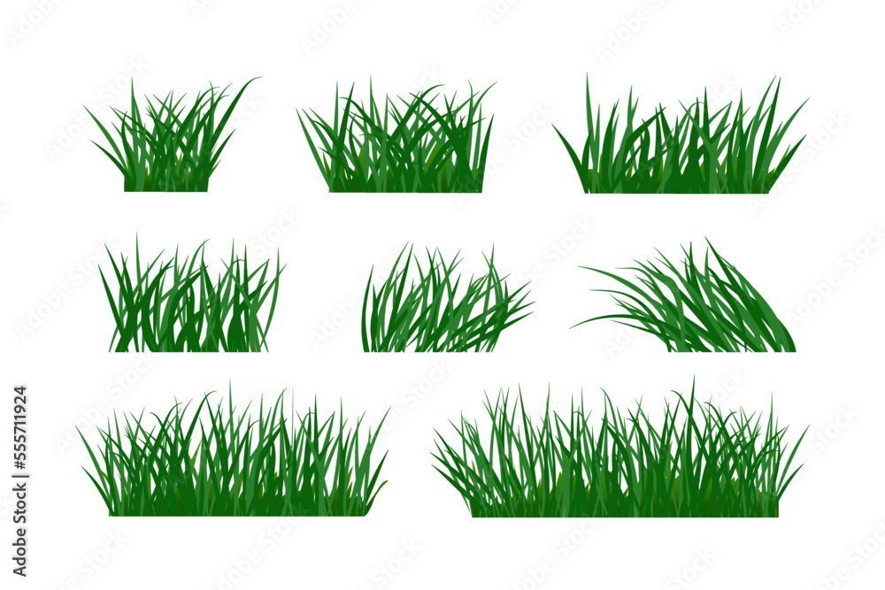 Cartoon grass design set Stock Vector | Adobe Stock