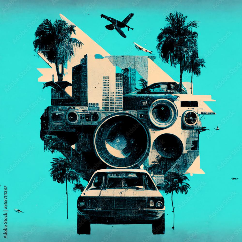 fantasy fabulous wide panoramic photo background with dj background ...