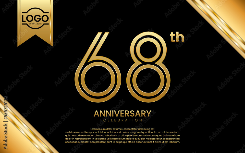 Vetor de 68th Anniversary Celebration. Anniversary Template Design With ...