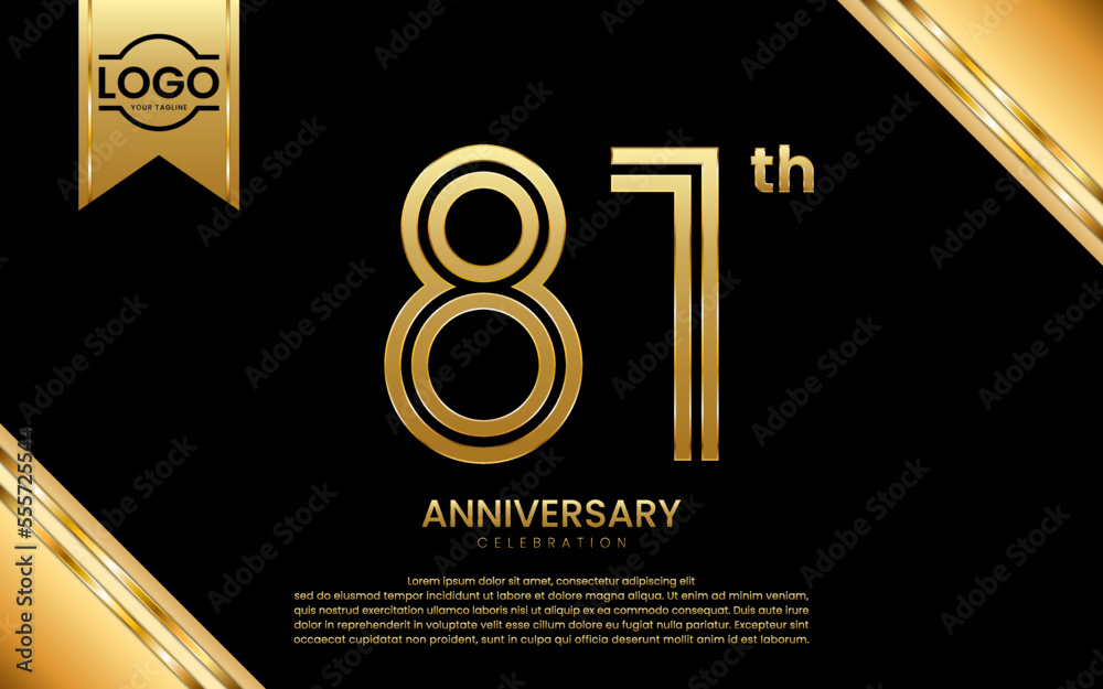 Vetor De 81th Anniversary Celebration Anniversary Template Design With